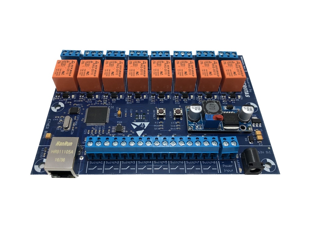 Controlador ethernet Modbus TCP 8 Relay + 8 Entradas